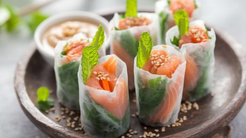 Salmon Spring Rolls - Somonday