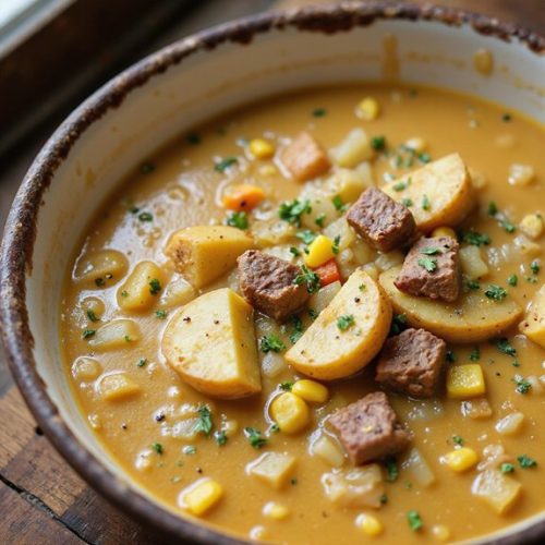 Ground Beef Corn Chowder Soup - Somonday