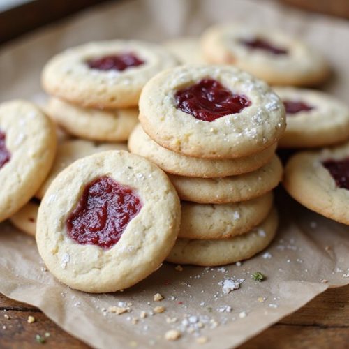 Raspberry Jam Filled Shortbread Cookies - Somonday